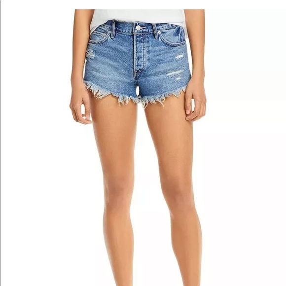 Free People | Shorts | Free People Highrise Frayed Denim Shorts Denim ...